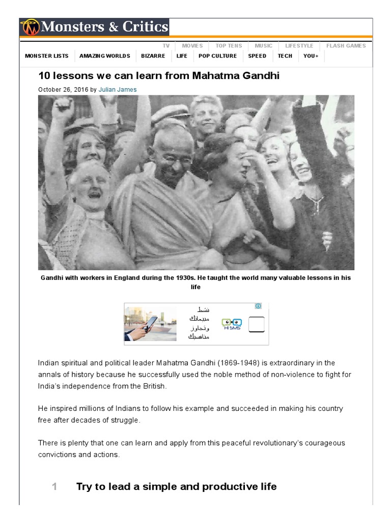10 Lessons We Can Learn From Mahatma Gandhi | Unduh gratis PDF ...