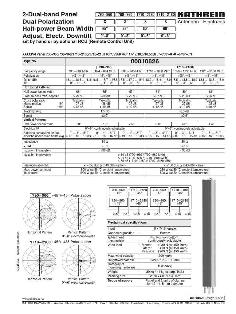 K 80010826 | PDF | Antenna (Radio) | Electrical Engineering