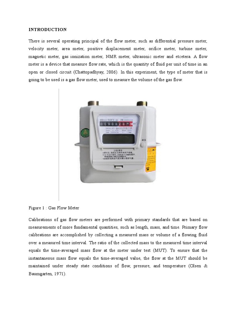 Gas Flow Meter Calibration Methods | PDF | Flow Measurement | Calibration