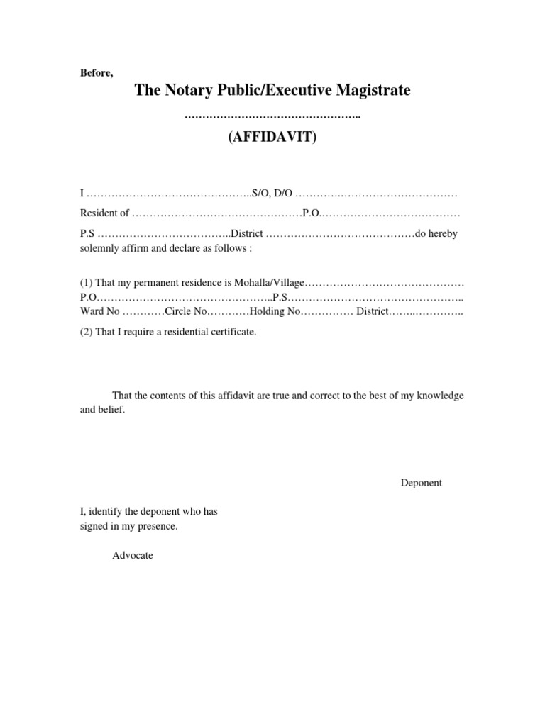 The Notary Public/Executive Magistrate: (Affidavit) | PDF