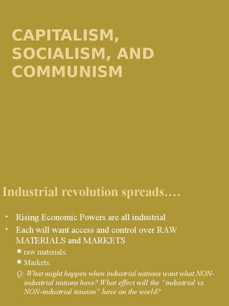 Capitalism Socialism and Communism | PDF | Communism | Capitalism