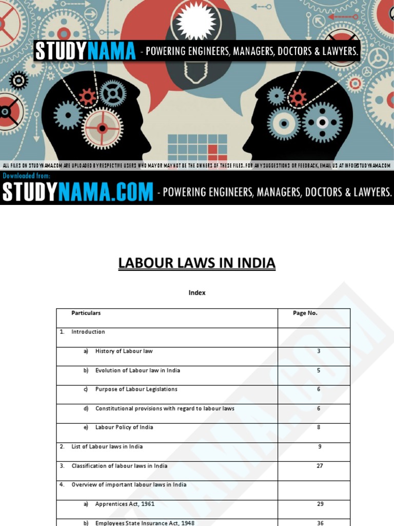 Labour Law - Notes - LLB | PDF | International Labour Organization ...