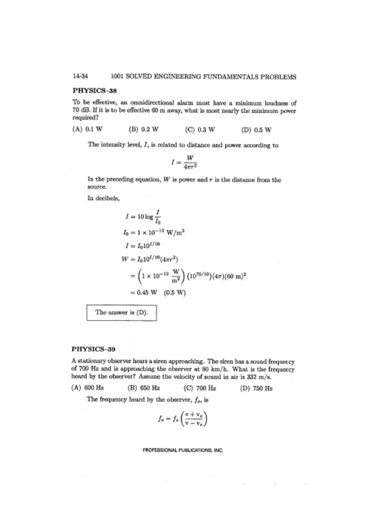 (Part 10) 1001 Solved Engineering Fundamentals Problems-Michael Lindeburg PDF | PDF