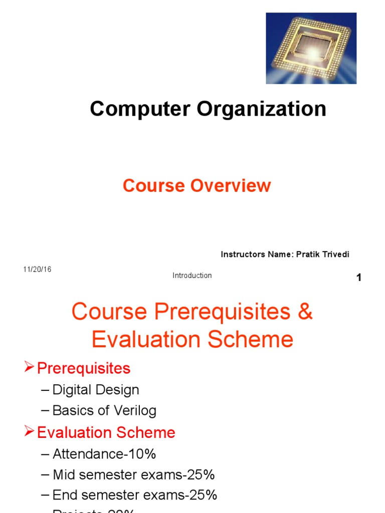 Computer Organization: Course Overview | PDF | Central Processing Unit | Integrated Circuit