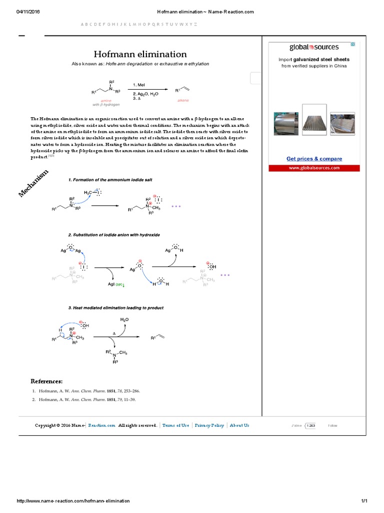 Hofmann Elimination - Name-Reaction PDF | PDF
