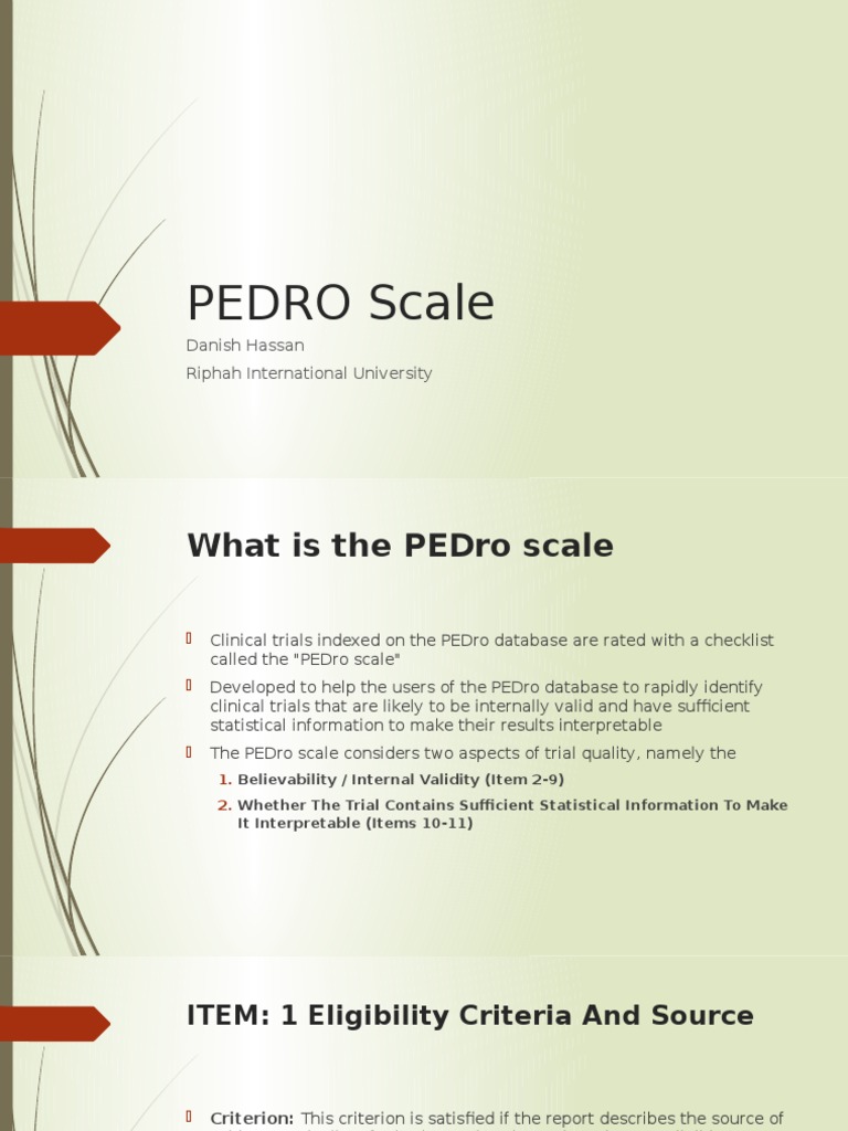 Pedro Scale | PDF | Statistical Theory | Research Methods