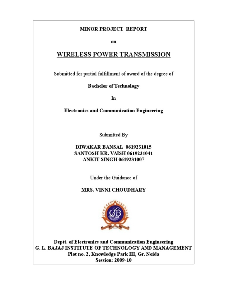 Wireless Power Transmission Final Report | PDF | Inductor | Rectifier