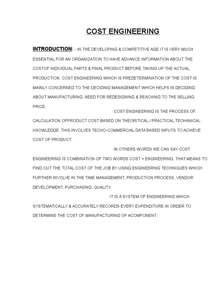 Cost Engineering | PDF | Density | Cost