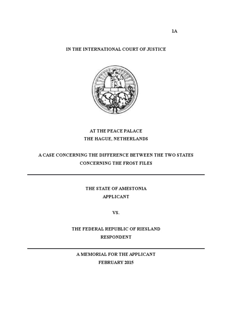 PIL Applicant Draft Memorial | PDF | Treaty | European Convention On ...