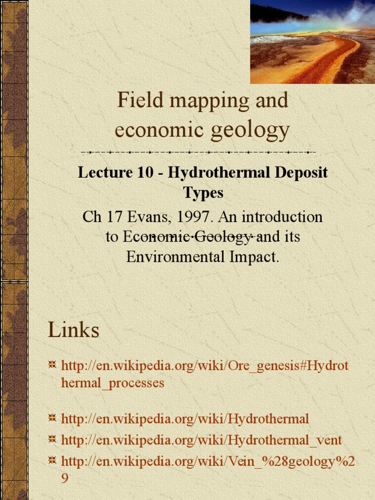EART4002 Lect10 Hydrothermal | PDF | Materials | Earth Sciences