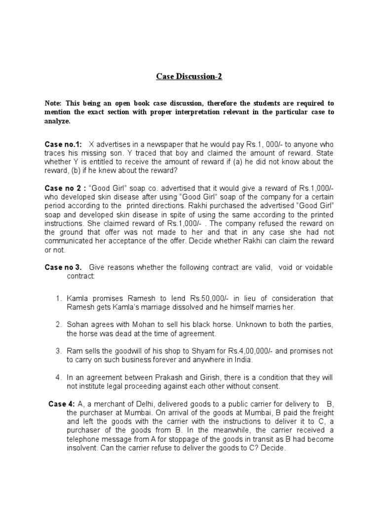 FMS Class Case Discussion 2 | Business Law | Common Law
