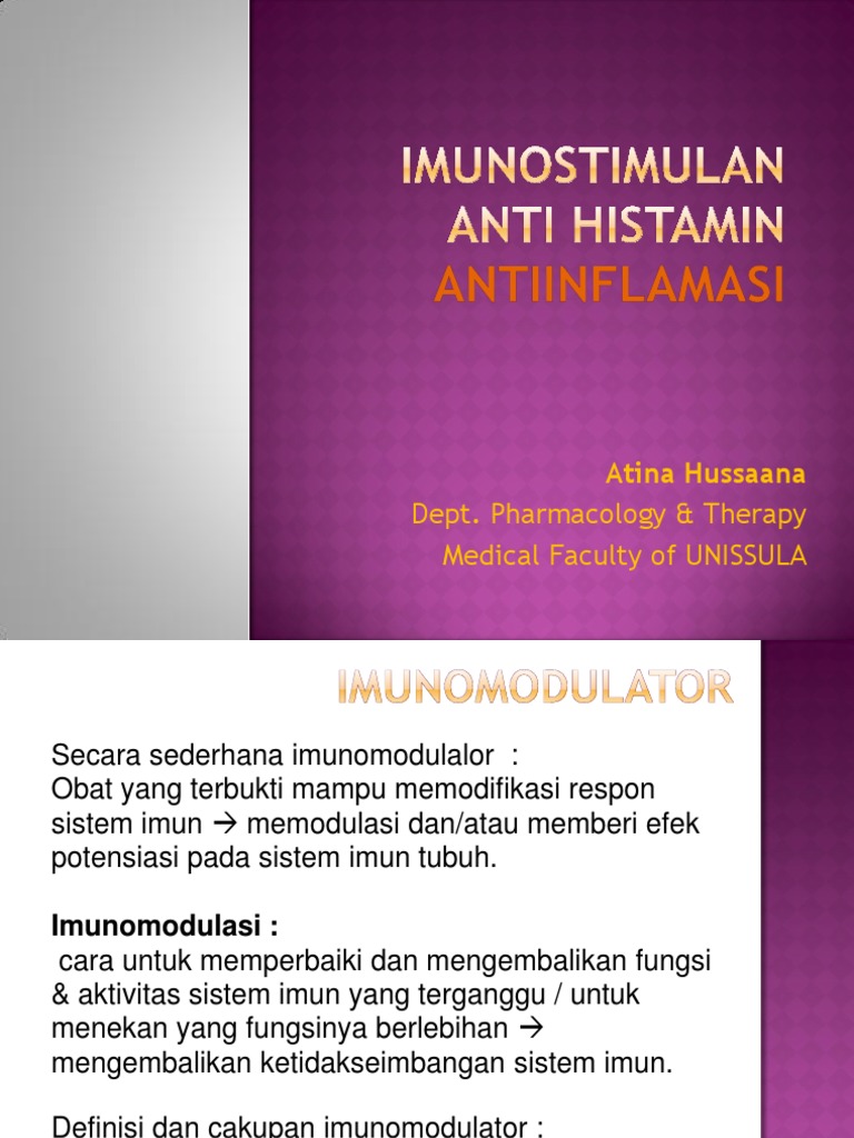 Imunomodulator: Definisi dan Klasifikasi | PDF