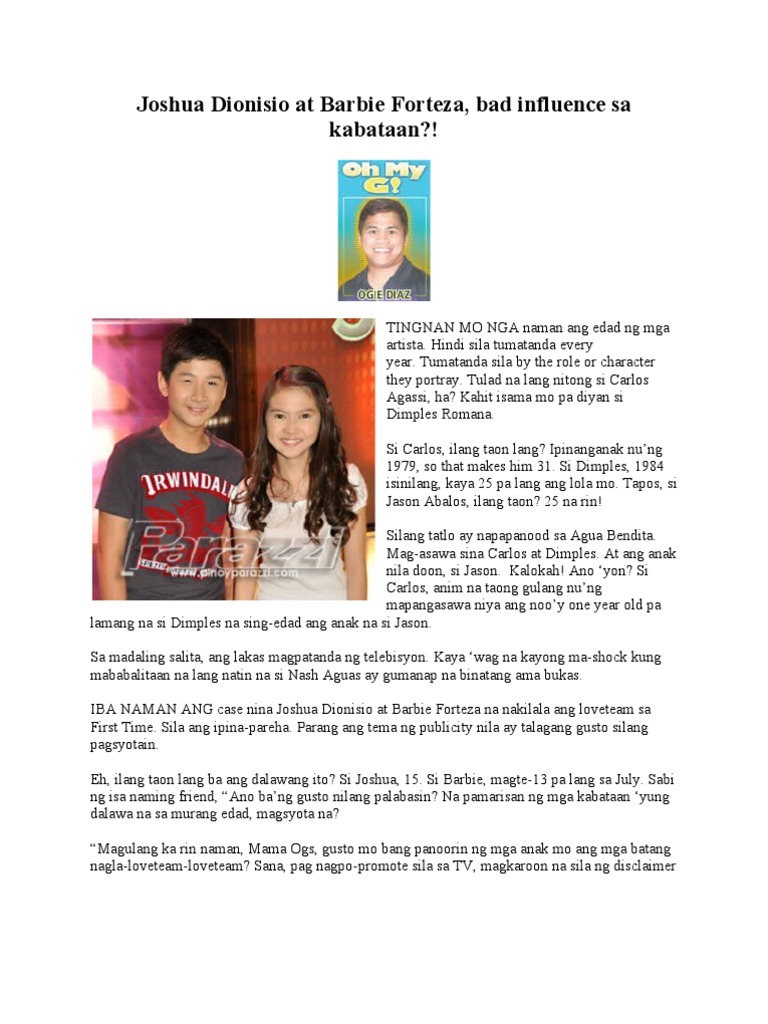 Barbie Forteza And Joshua Dionisio