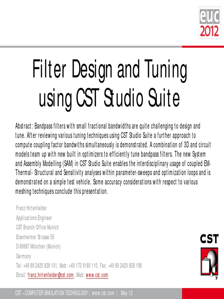 CST Filter Design | PDF | Mathematical Optimization | Applied Mathematics