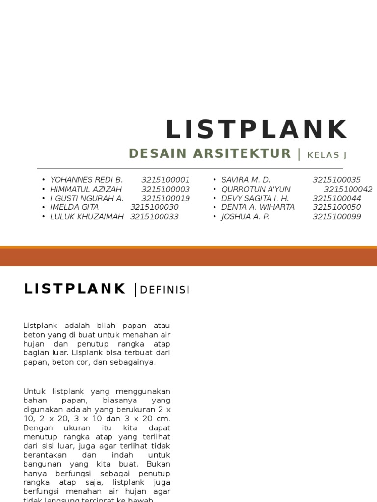 Ukuran dan Jenis Listplank untuk Konstruksi | PDF