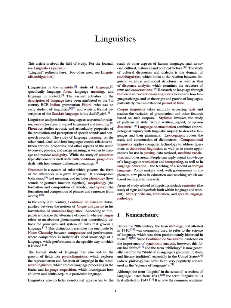 Linguistics | PDF | Lexicon | Linguistics