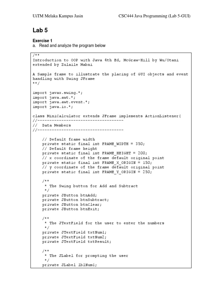 Lab 5 - Gui Exercise | PDF | Information Technology Management ...