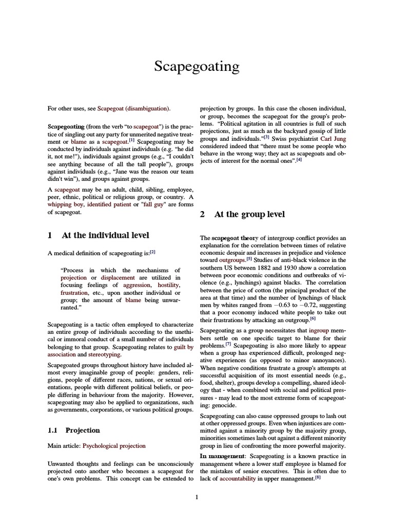 Scapegoating | PDF | Psychology | Behavioural Sciences