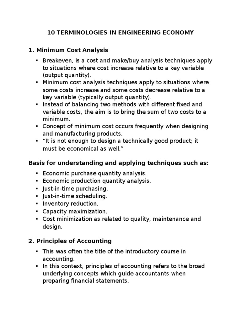 Key Terms in Engineering Economy | PDF | Real Estate Appraisal | Deflation