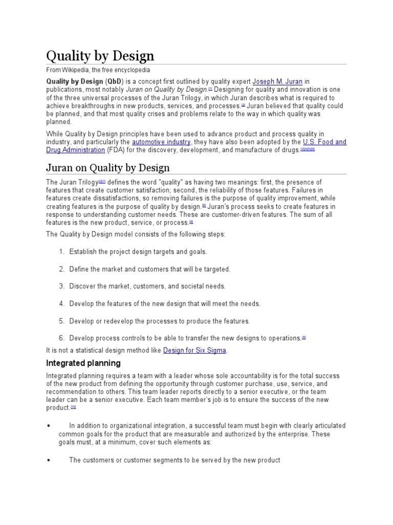 Quality by Design | PDF | Industries | Business