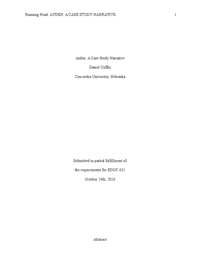 Case Study Narrative Report Coffin WK 8 | PDF | Reading Comprehension ...