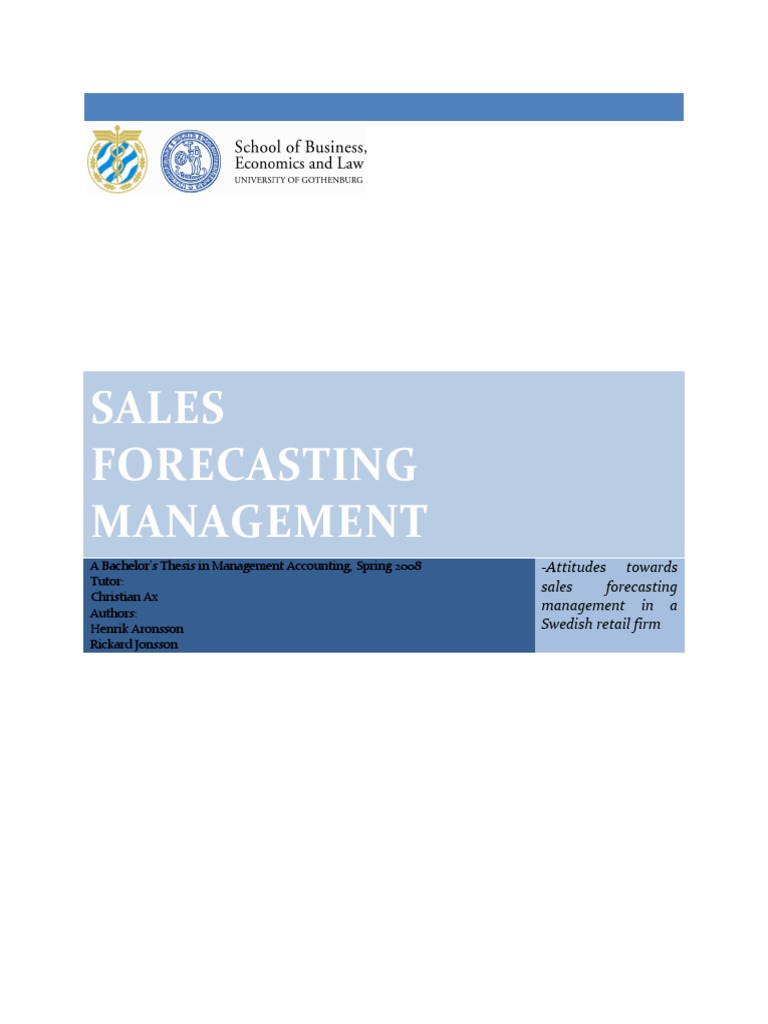 Sales Forecasting Attitudes in Retail | PDF | Forecasting | Scientific ...