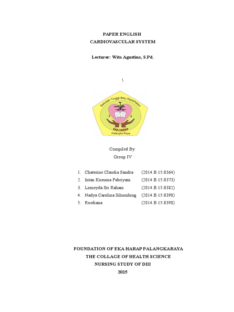 Paper English Cardiovascular System: Compiled By: Group IV | PDF ...