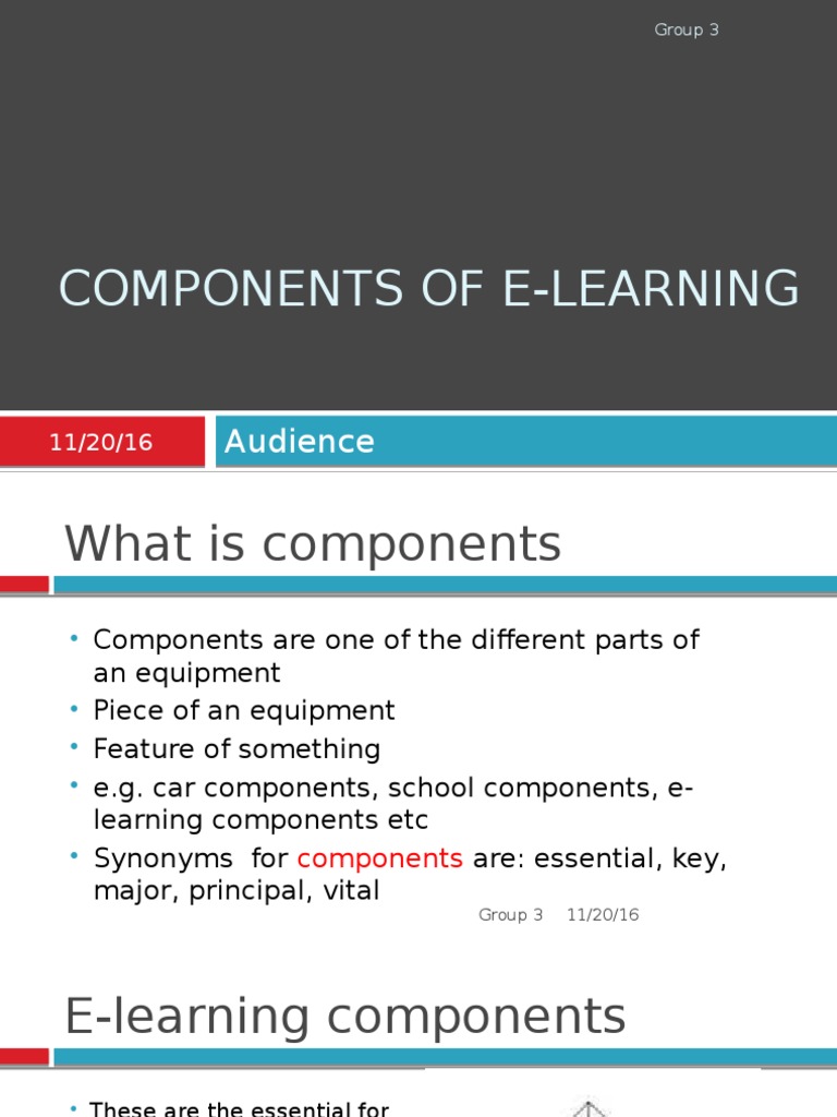 Components of E-Learning | PDF | Educational Technology | Learning