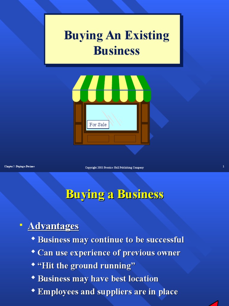 Buying An Existing Business Buying An Existing Business: For Sale | PDF ...
