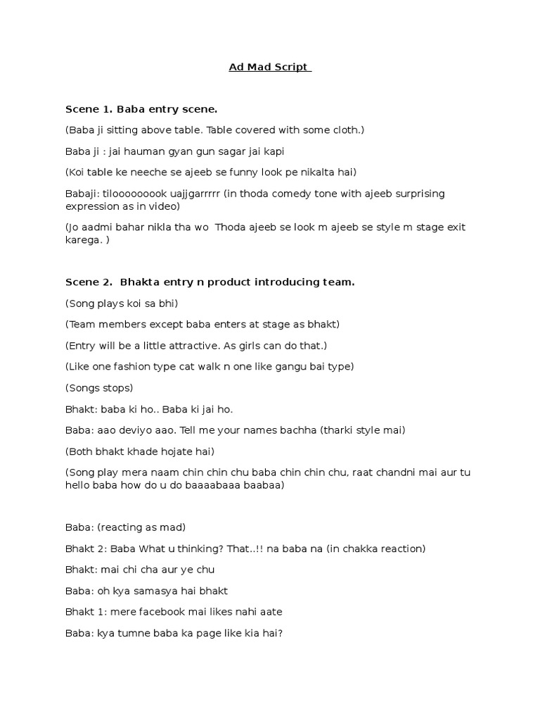 Ad Mad Script | PDF | Leisure