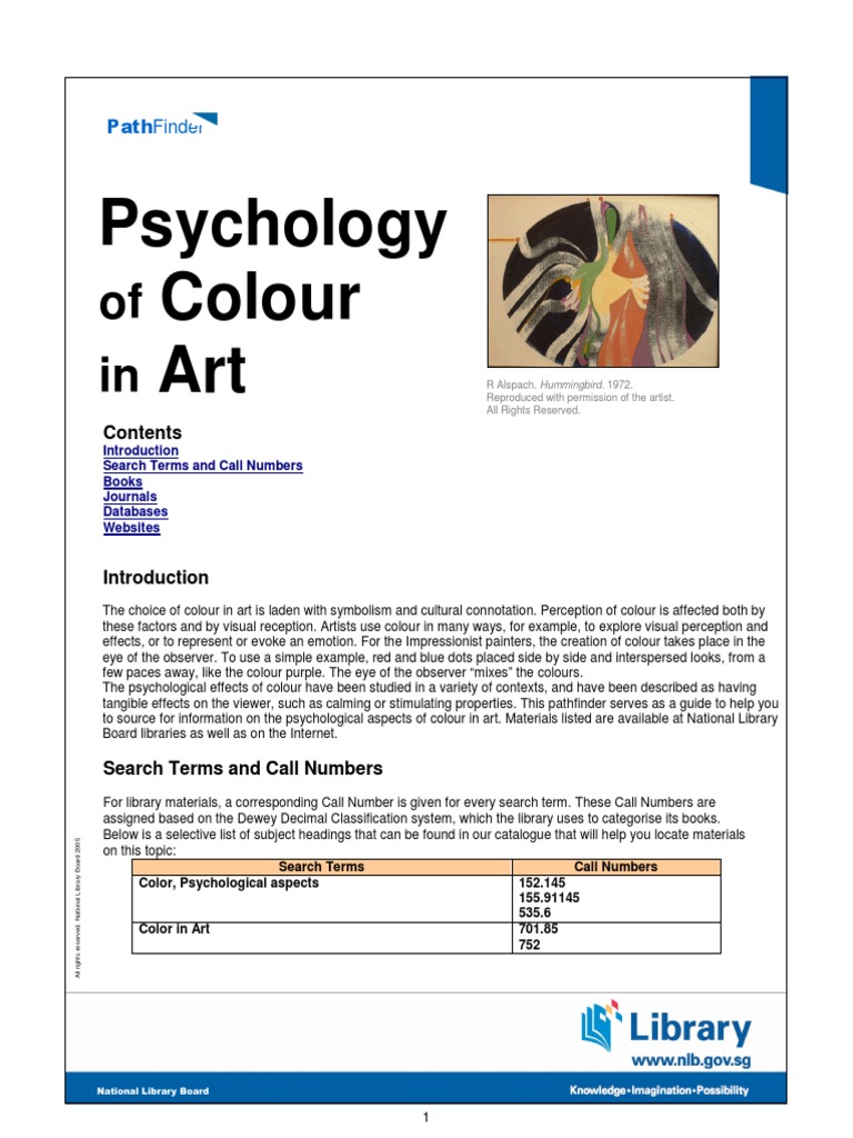Psychology of Color PDF | PDF | Color | Libraries