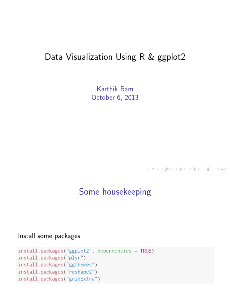 Data Visualization Using R & Ggplot2: Karthik Ram October 6, 2013 | PDF | File Format | Computing