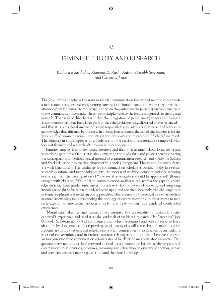 Feminist Theory and Research1 PDF | PDF | Ecofeminism | Feminism