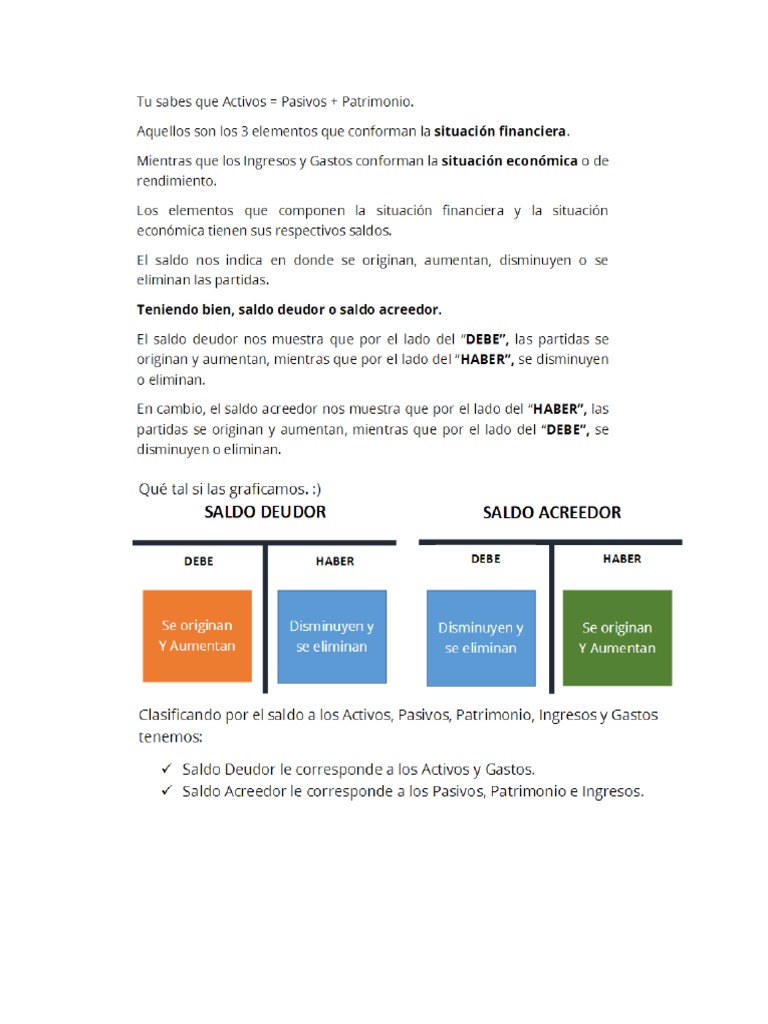 Saldo Deudor y Saldo Acreedor | PDF