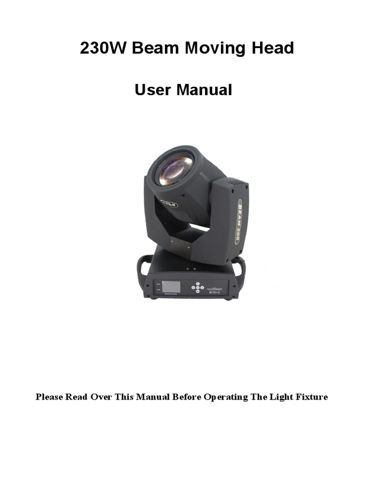230w 7r Beam Manual | PDF | Calibration | Magenta