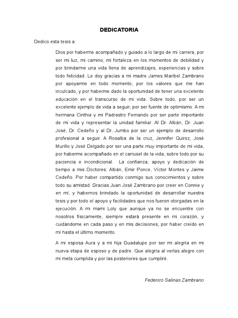 Dedicatoria de Mi Tesis