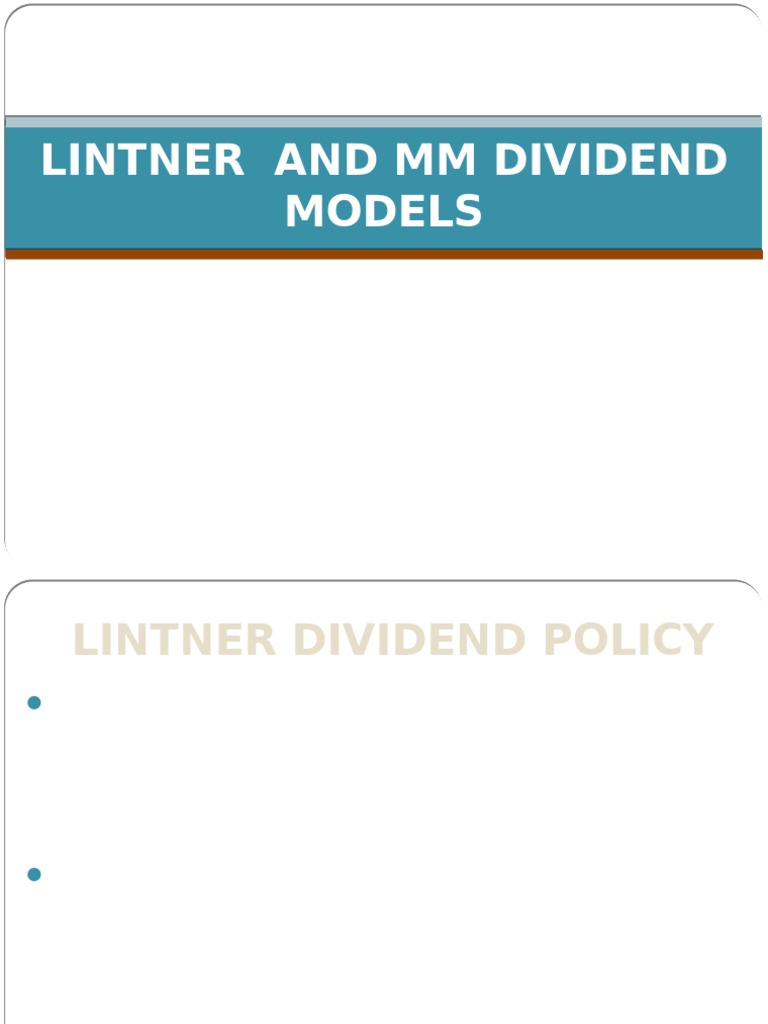 Lintner and MM Dividend Models: Group Members | PDF | Dividend | Share ...