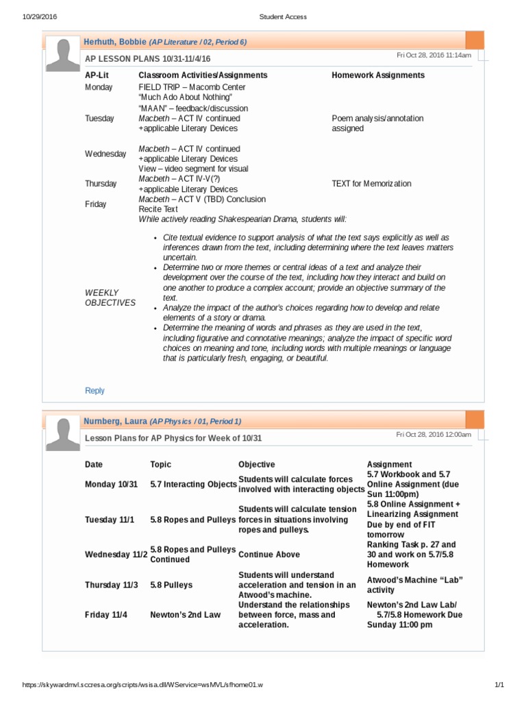 Student Access | PDF | Homework | Lesson Plan