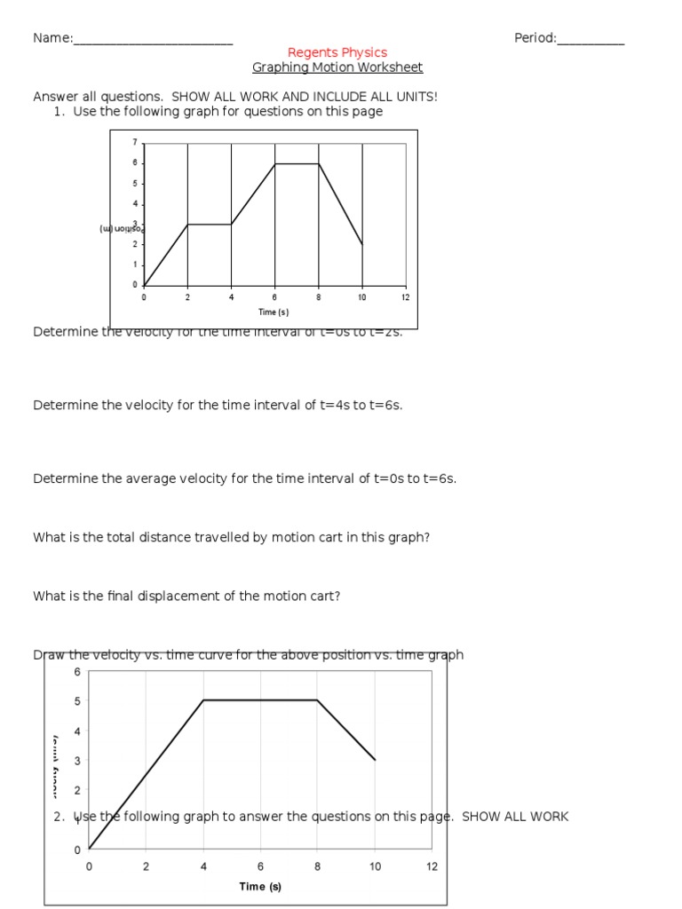 Graphing Motion Worksheet2 | PDF