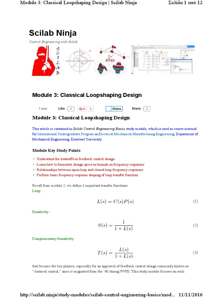 Scilab Ninja: Module 3: Classical Loopshaping Design | PDF | Control Theory | Cybernetics