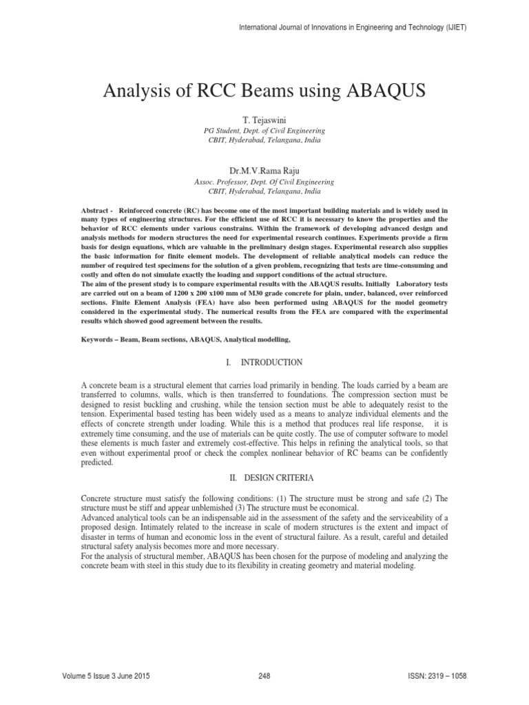 Analysis of RCC Beams Using ABACUS | PDF | Beam (Structure) | Finite Element Method
