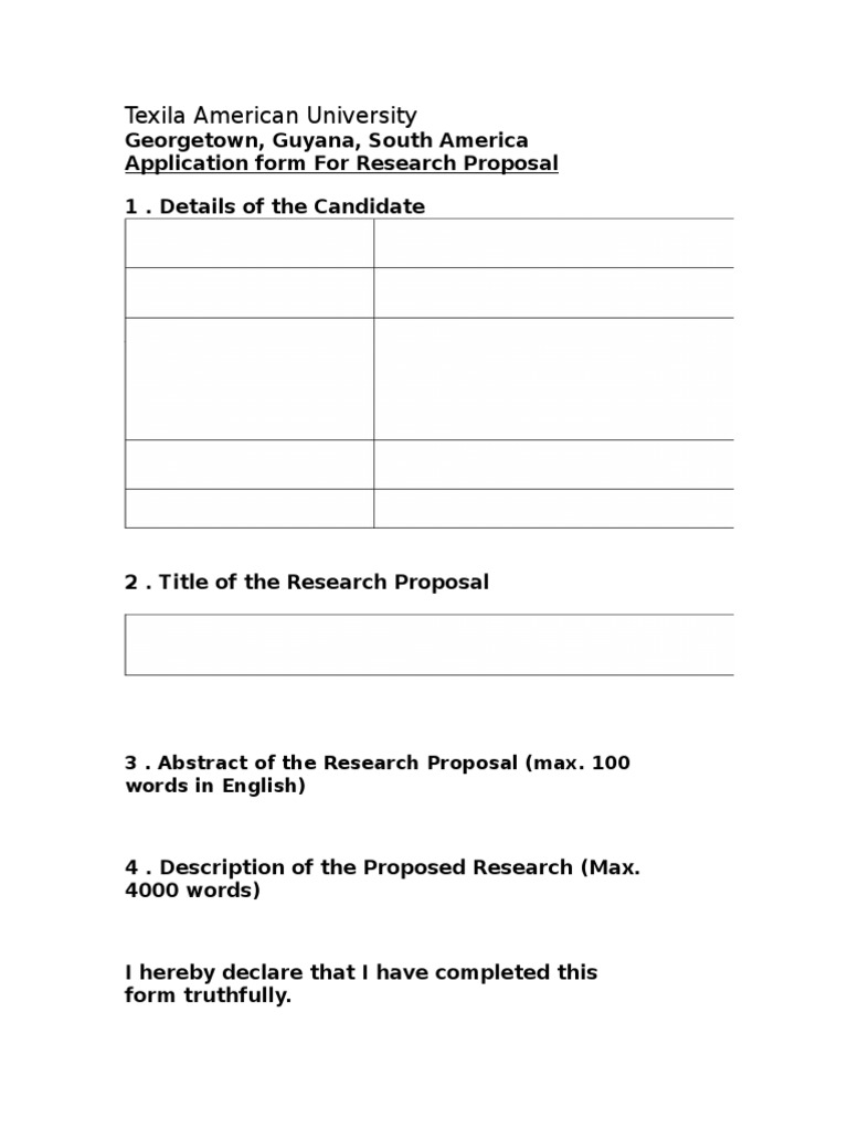 Texila American University: 3 - Abstract of The Research Proposal (Max ...