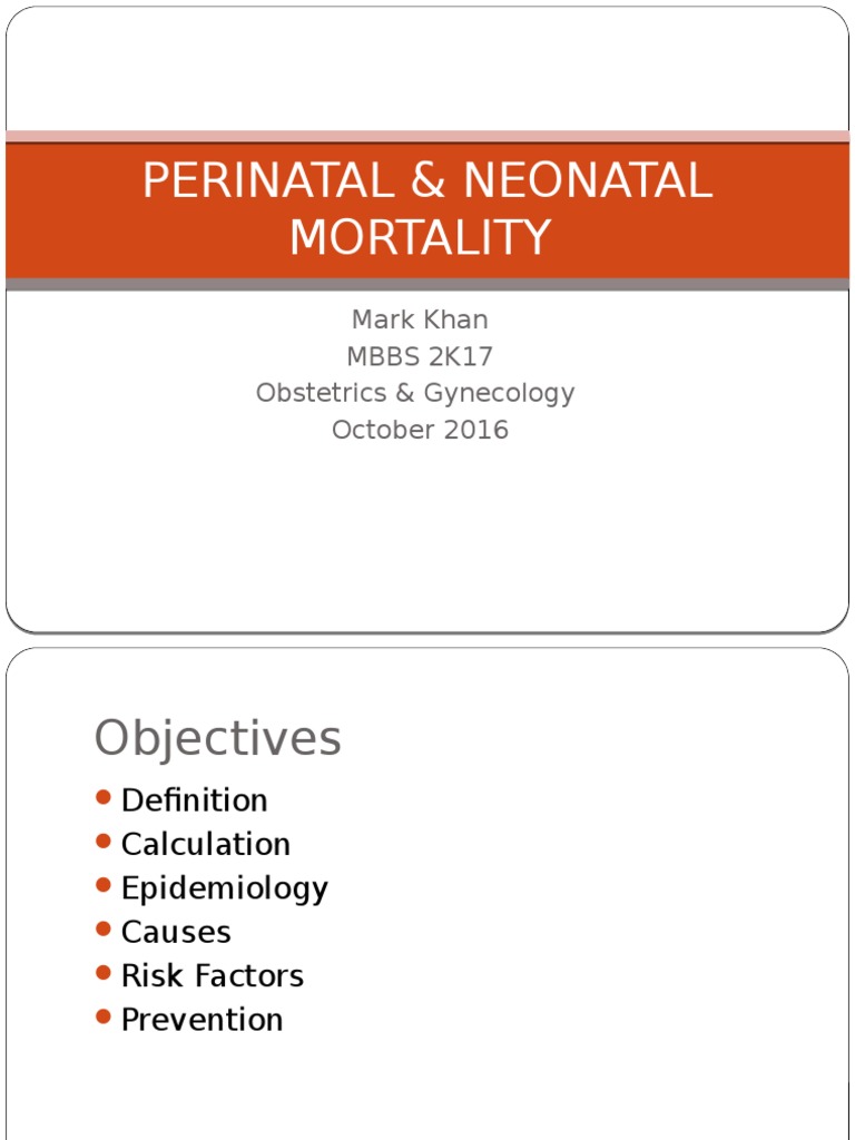 Perinatal and Neonatal Mortality | PDF | Infant Mortality | Prenatal ...