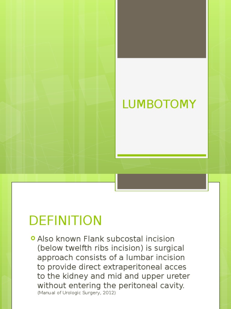 Lumbotomy | PDF | Surgery | Wound