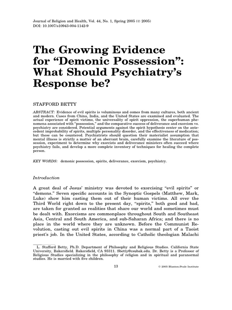 The Growing Evidence For Demonic Possess PDF | PDF | Exorcism | Demonic ...