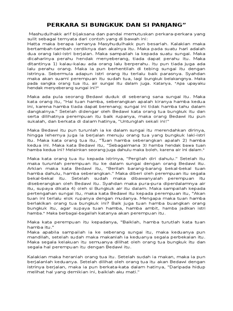 Perkara Si Bungkuk Dan Si Panjang | PDF | Agama & Spiritualitas