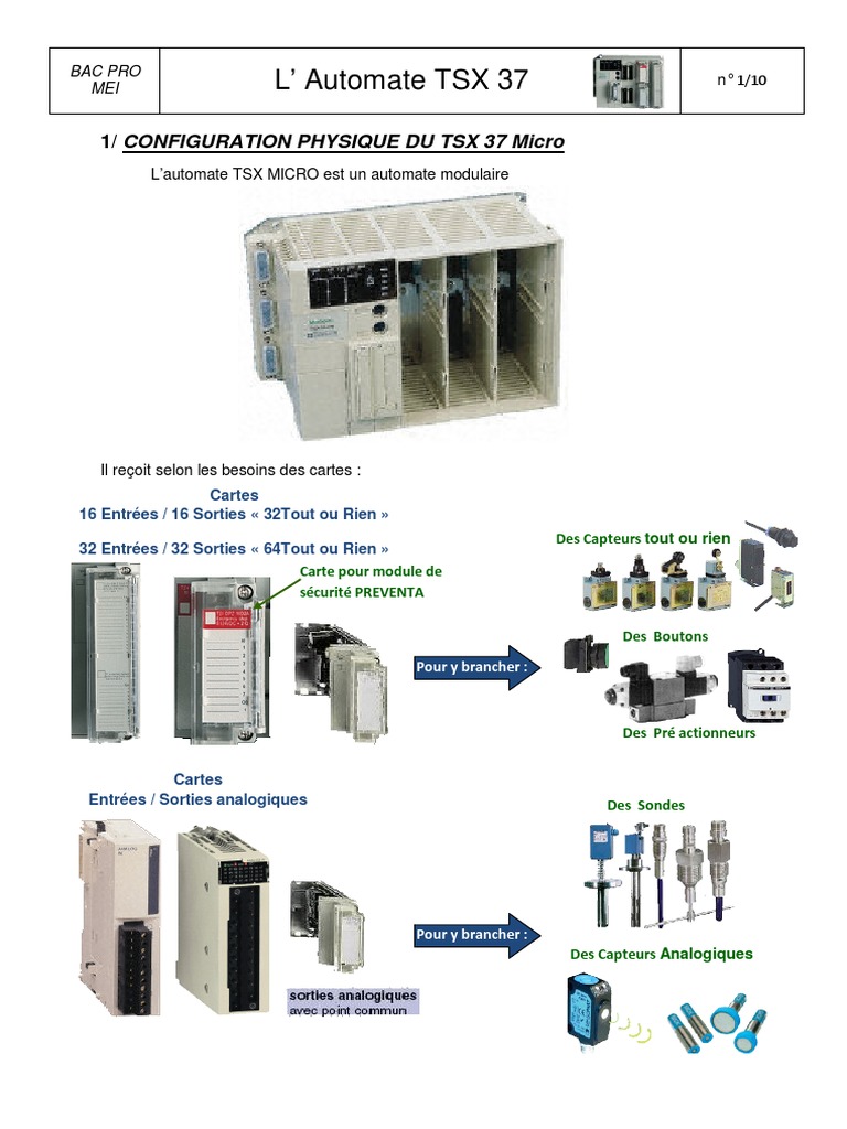 Automate TSX 37 | Entrée/Sortie | Biens manufacturés