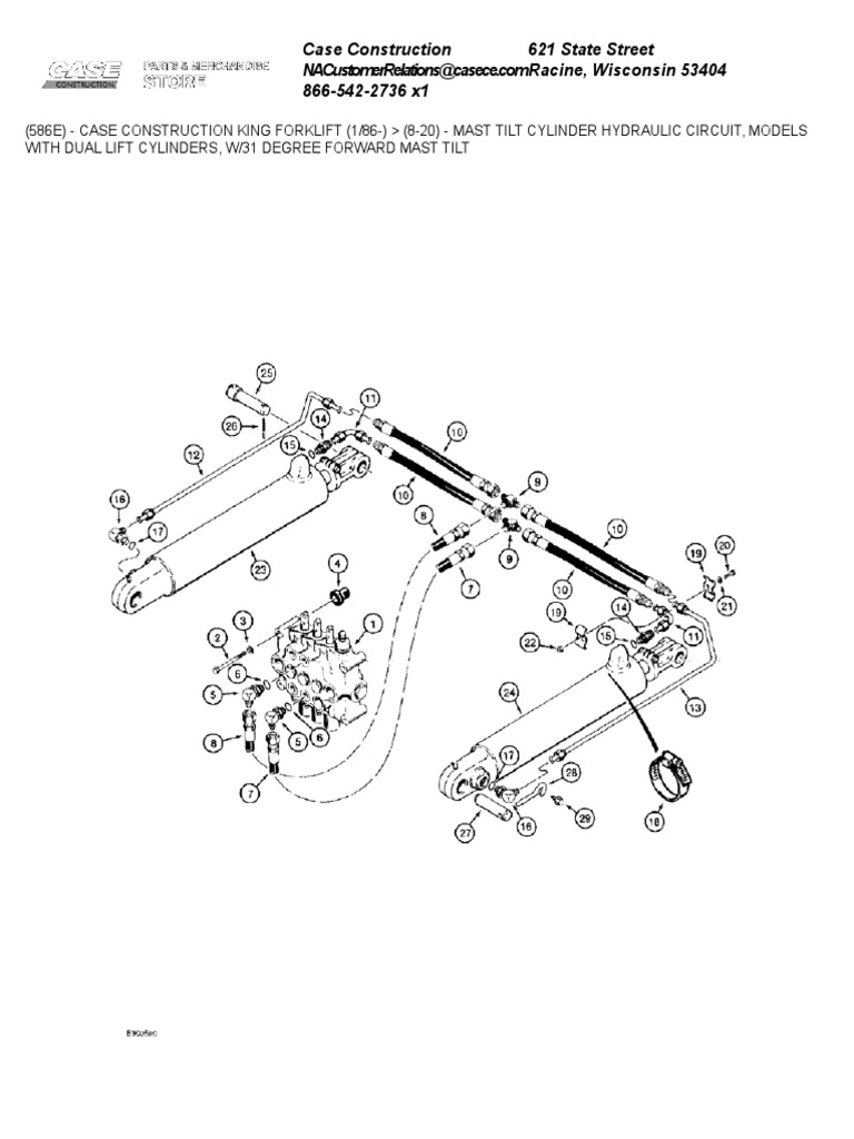 Mast Tilt Cylinder Hydraulic Circuit, Models With Dual Lift Cylinders ...