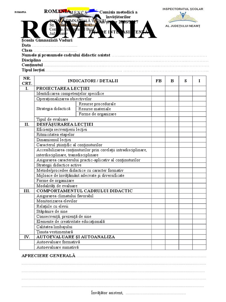 4 Fisa de Interasistenta | PDF