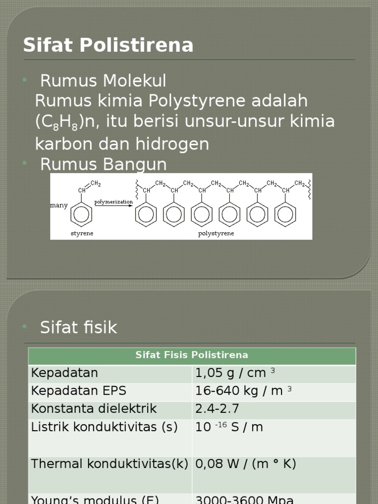 Sifat dan Rumus Polistirena | PDF | Teknologi & Rekayasa